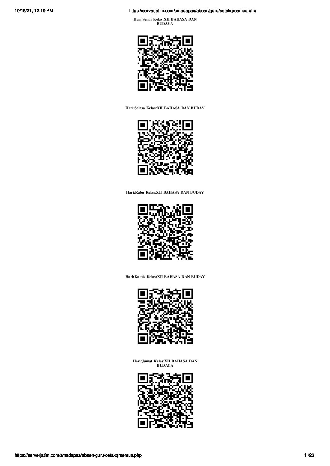 BARCODE E-PRESENSI SISWA – SMAN 2 Pasuruan